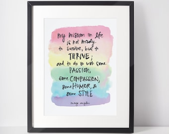 Maya Angelou Quote Wall Art, Inspirational Wall Art, Motivational Art ...