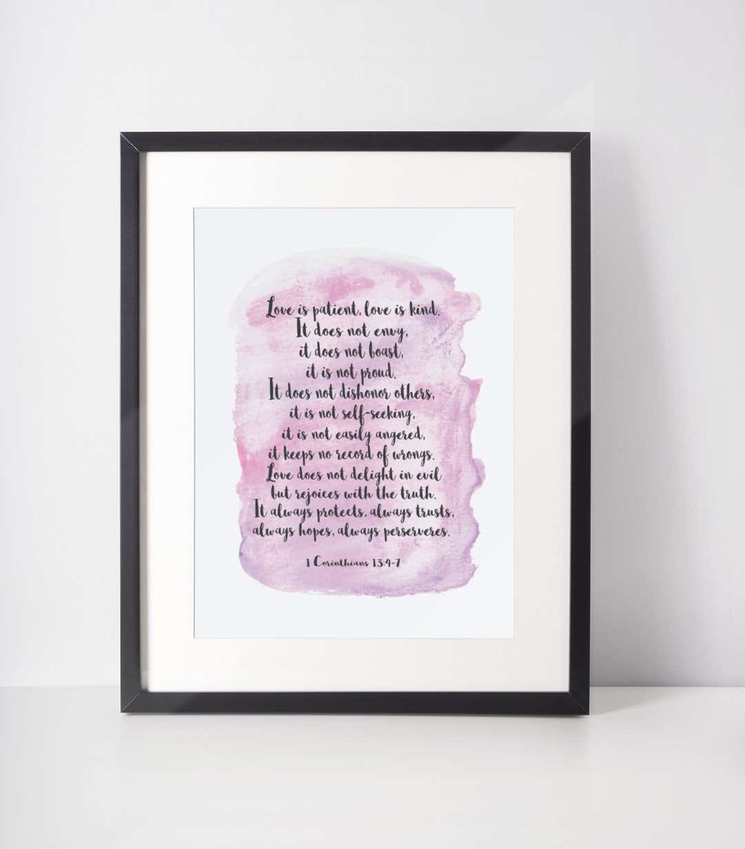 1 Corinthians 13:4-7 Print. Bible Verse Print. - Etsy