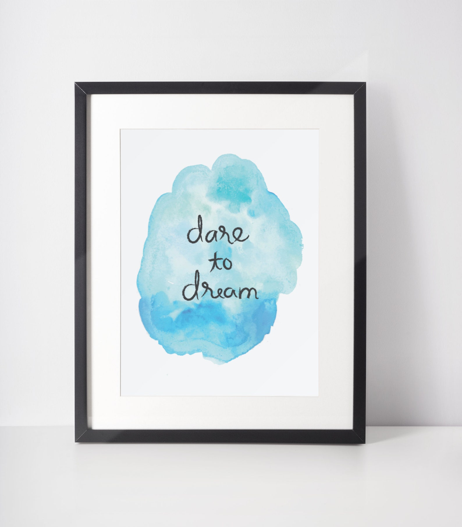 Dare to Dream Watercolor Print. Printable Wall Art. Home Decor. 8 X 10 ...