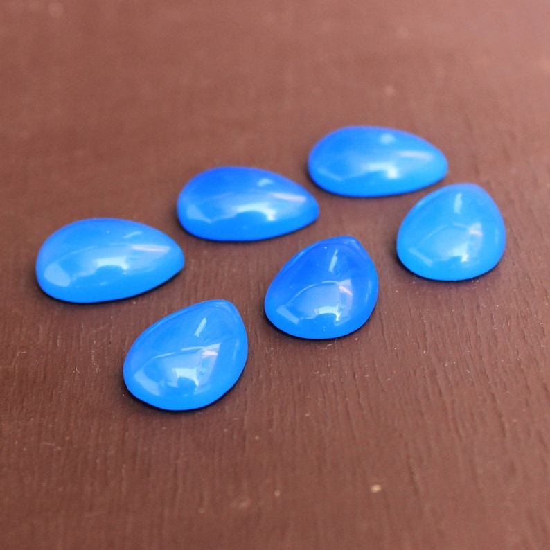 Blue Chalcedony Pear Shape Cabochon Natural Gemstone MM Sizes - Etsy