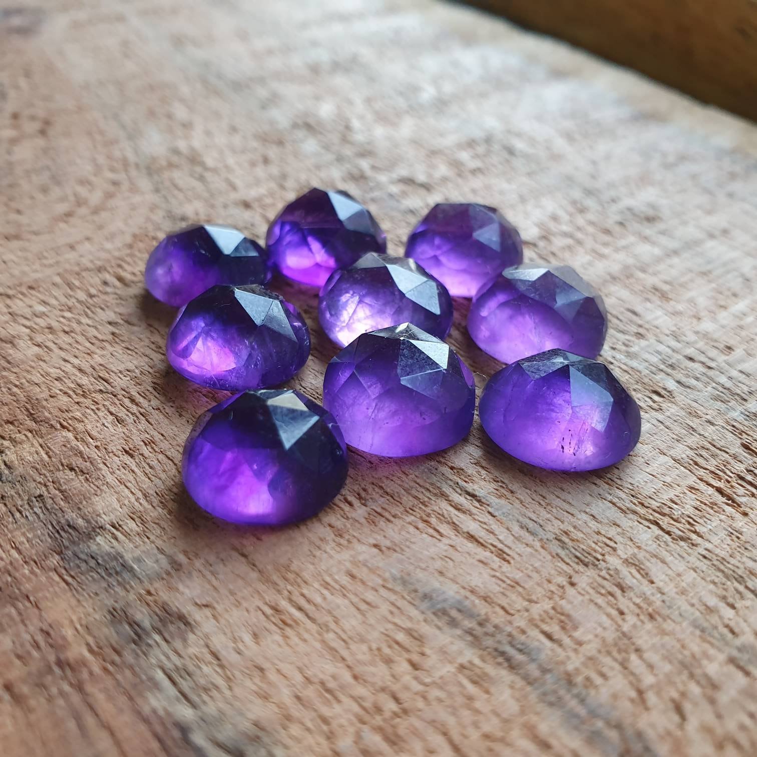 Rose Cut Exclusive Natural Purple Amethyst Cabochon Rose Cut Faceted ...