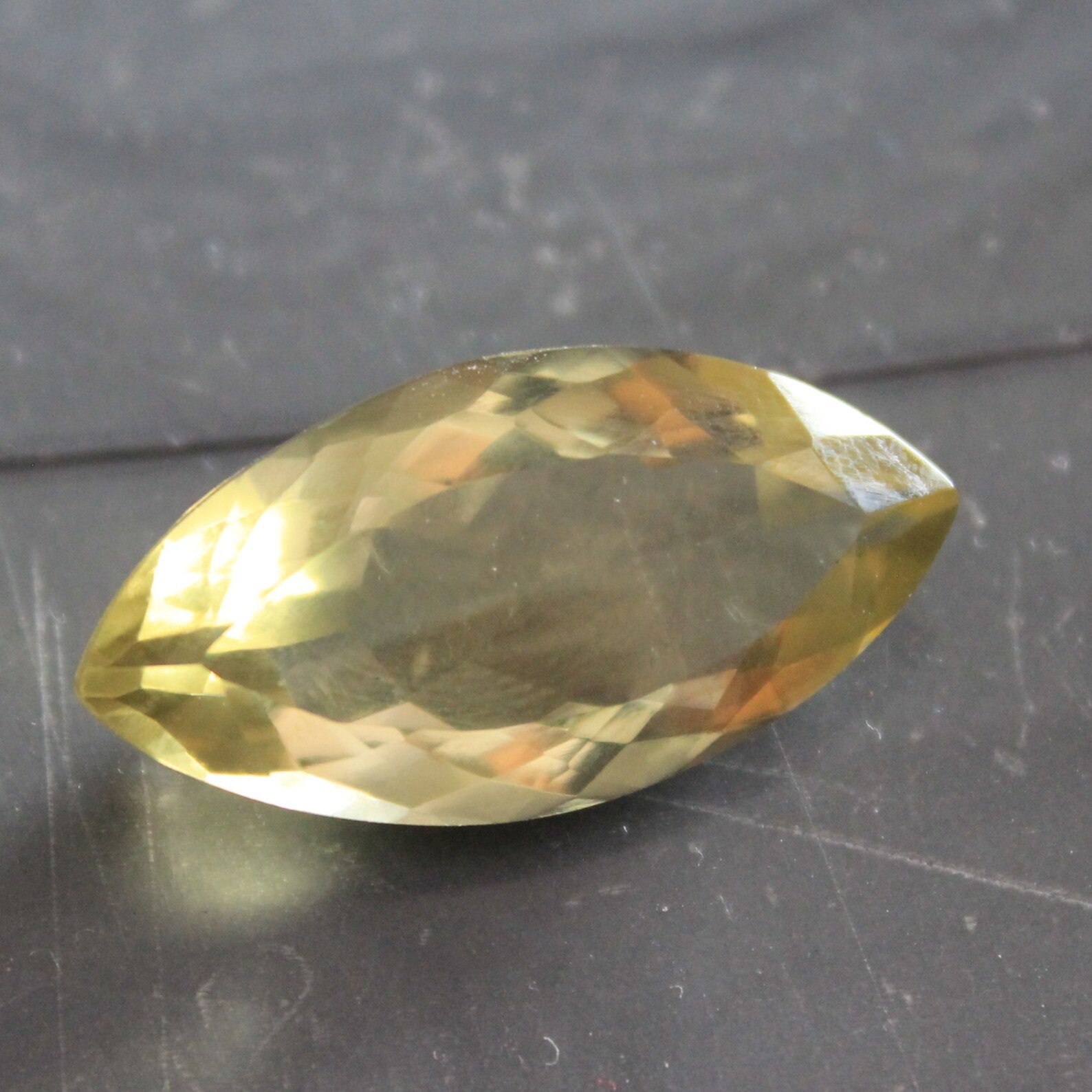 Natural Marquise shape Lemon quartz faceted crystal stone | Etsy