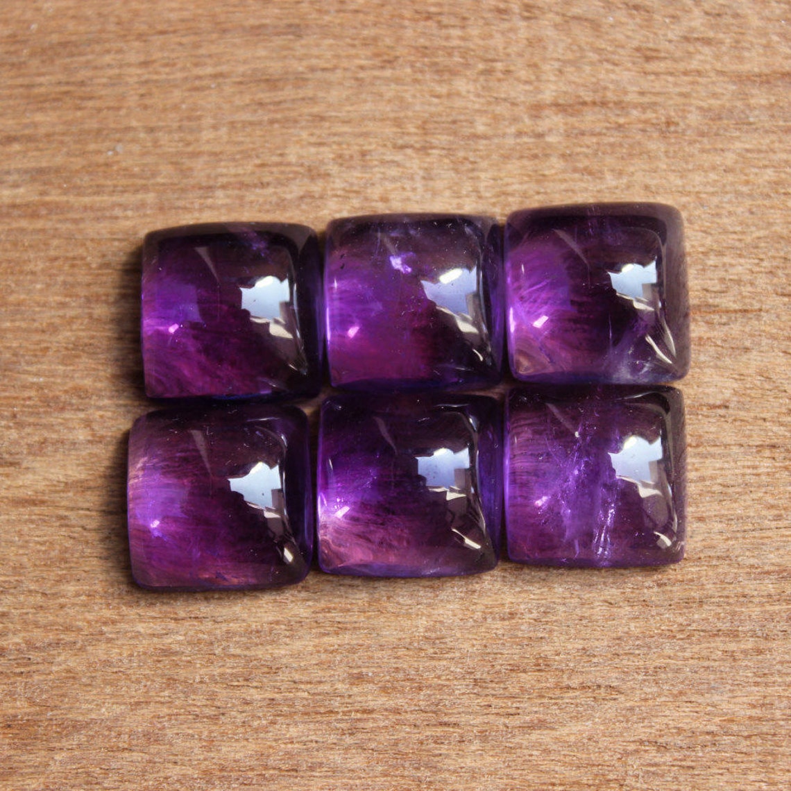 Natural Natural Amethsyt Gemstone Square Shape Cabochons for Bezel in ...