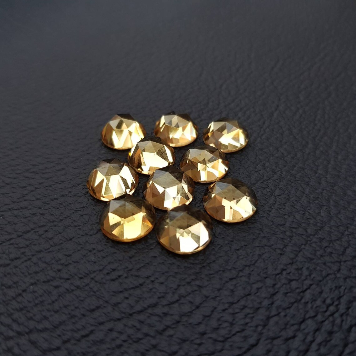 Natural Citrine Rose Cut Flat Back Cabochon Round Shape - Etsy