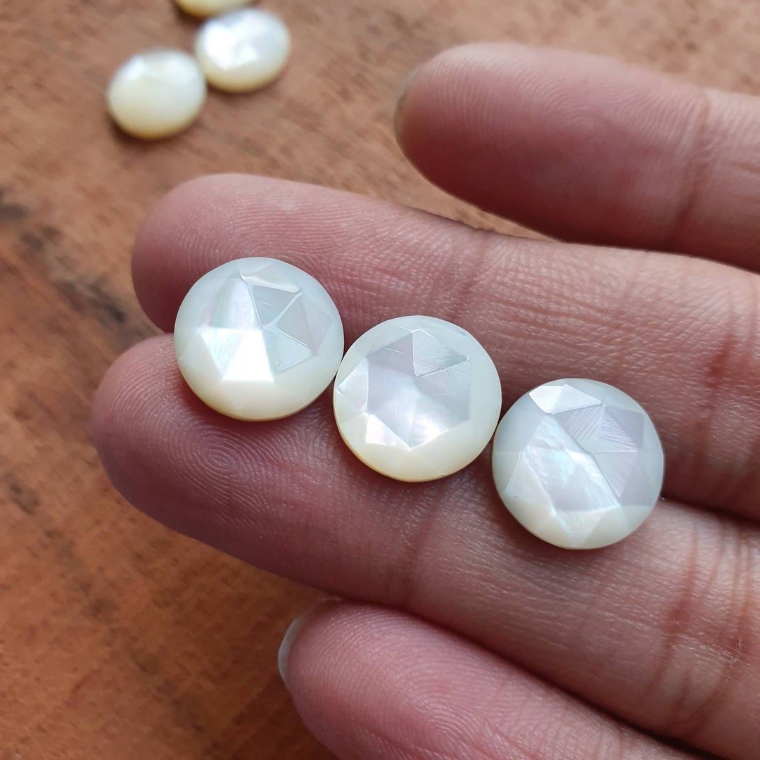 Mother of Pearl Cabochons, Natural AAA, Rosecut, Faceted Flatback ...