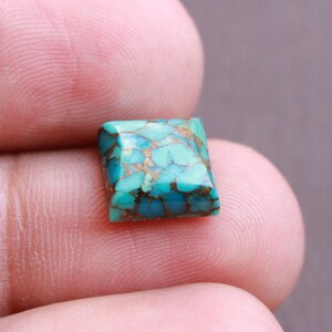 Blue Copper Mohave Turquoise Square Shape Loose, Flatback, Calibrated ...