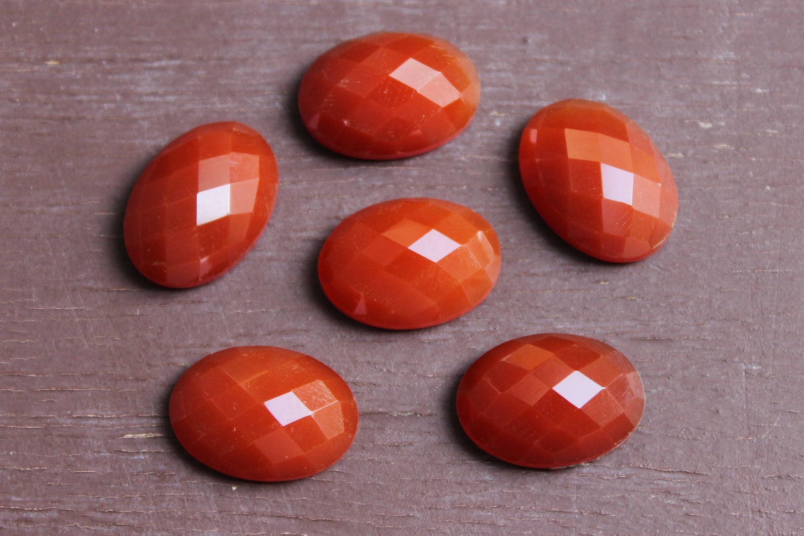 Natural Checker Board Cut Carnelian Oval Shape Gemstone | Etsy