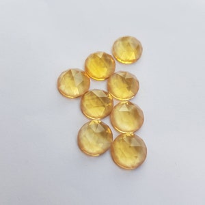 Natural Citrine, Rose Cut, Flat Back, Cabochon, Round Shape Calibrated ...