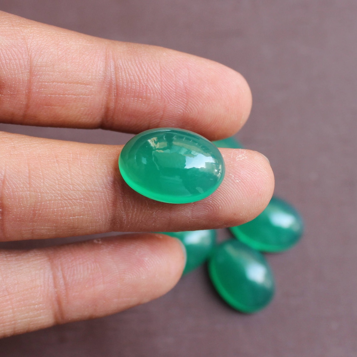 Green Onyx Cabochons, Calibrated Green Onyx, Flat Back Gemstones ...