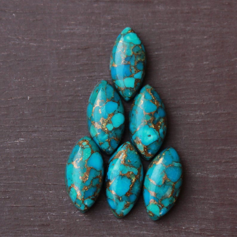 Mohave Turquoise Blue Copper Turquoise Calibrated Turquoise - Etsy