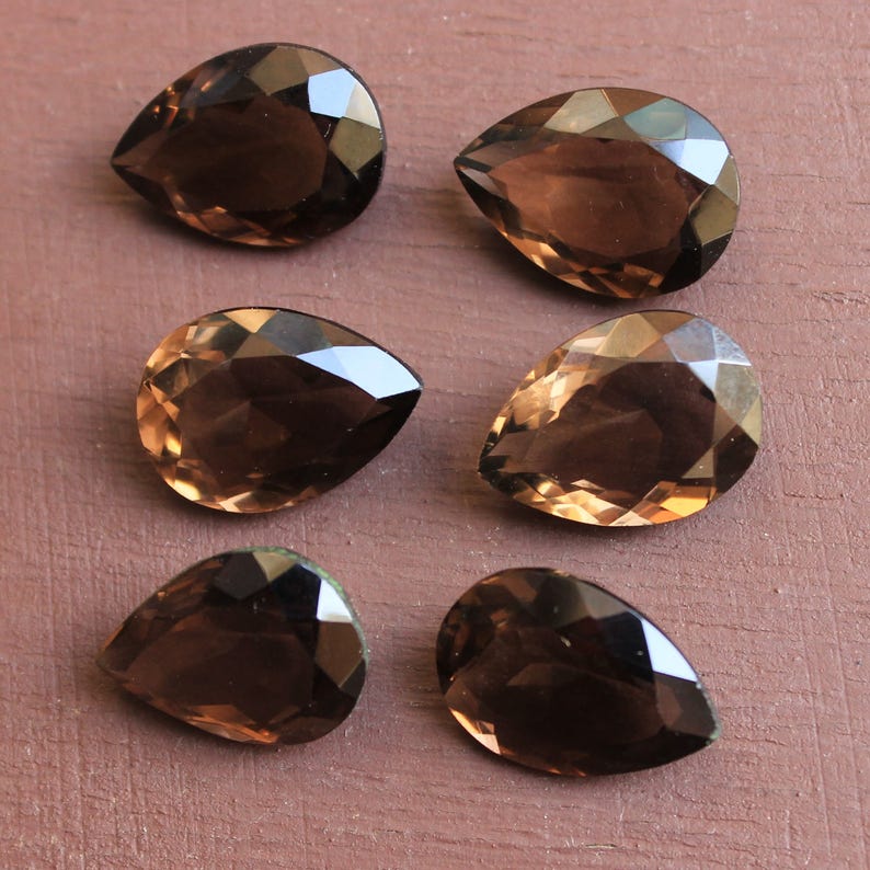 Smoky Quartz Natural Pear Shape Crystal Gemstone AAA Grade All - Etsy