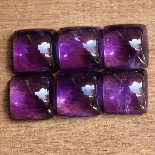 Natural Natural Amethsyt Gemstone Square Shape Cabochons for - Etsy