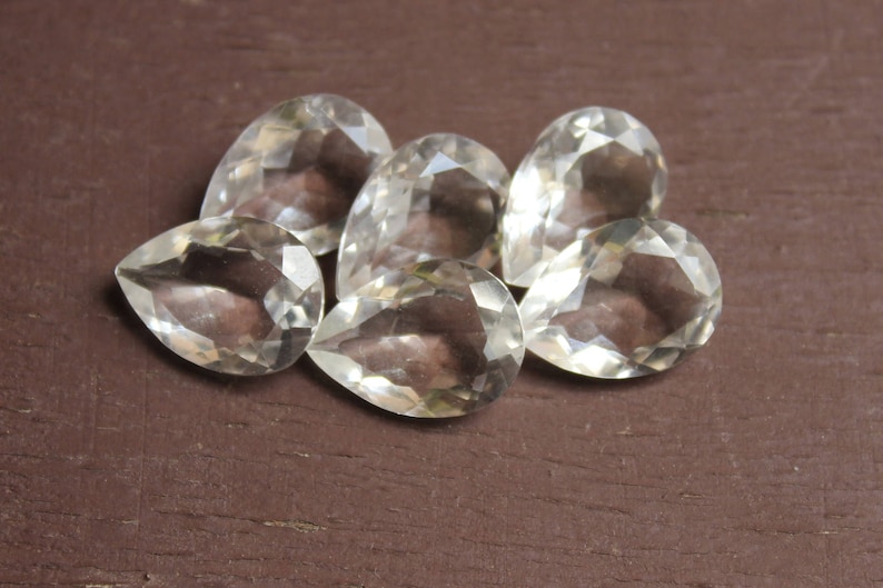 Faceted Crytal Clear Quartz Gemstone Natural Clear Quartz - Etsy