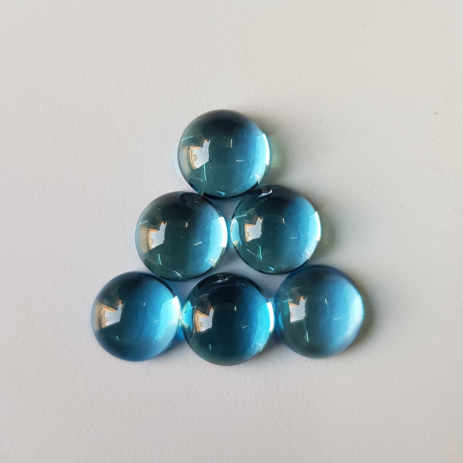 Natural BLUE TOPAZ CABOCHON , Swiss Blue Topaz , Cabochons, Flat Back ...