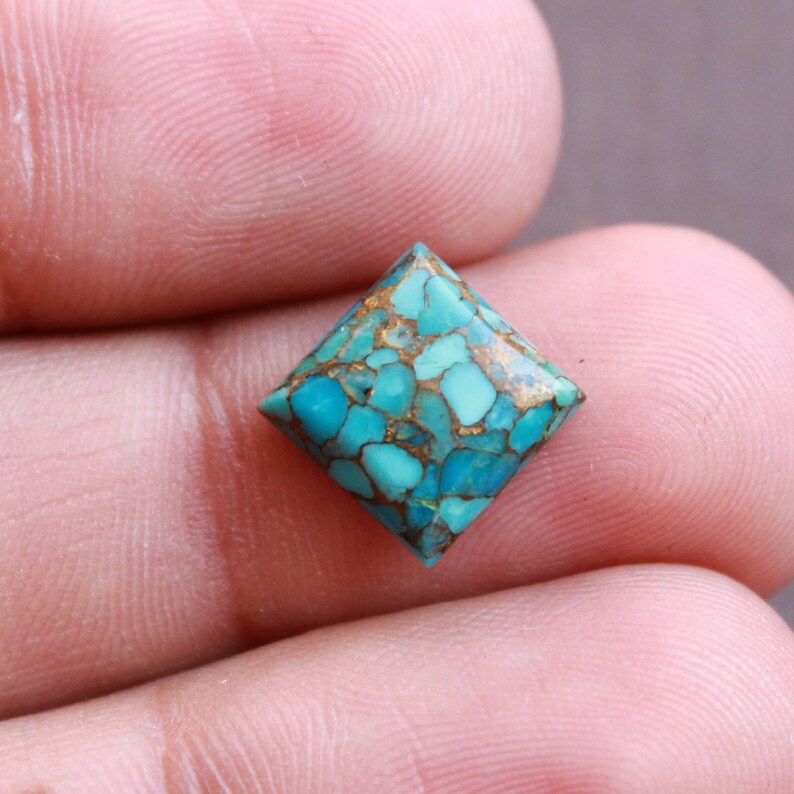 Blue Copper Mohave Turquoise Square Shape Loose Flatback - Etsy