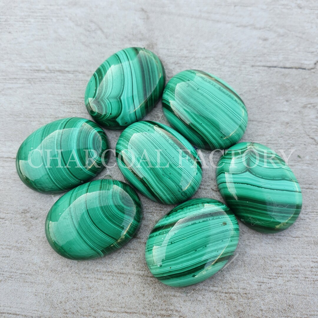 Malachite, Hand Cut TOP QUALITY Malachite, AAA Grade Flat Back Cabochon ...