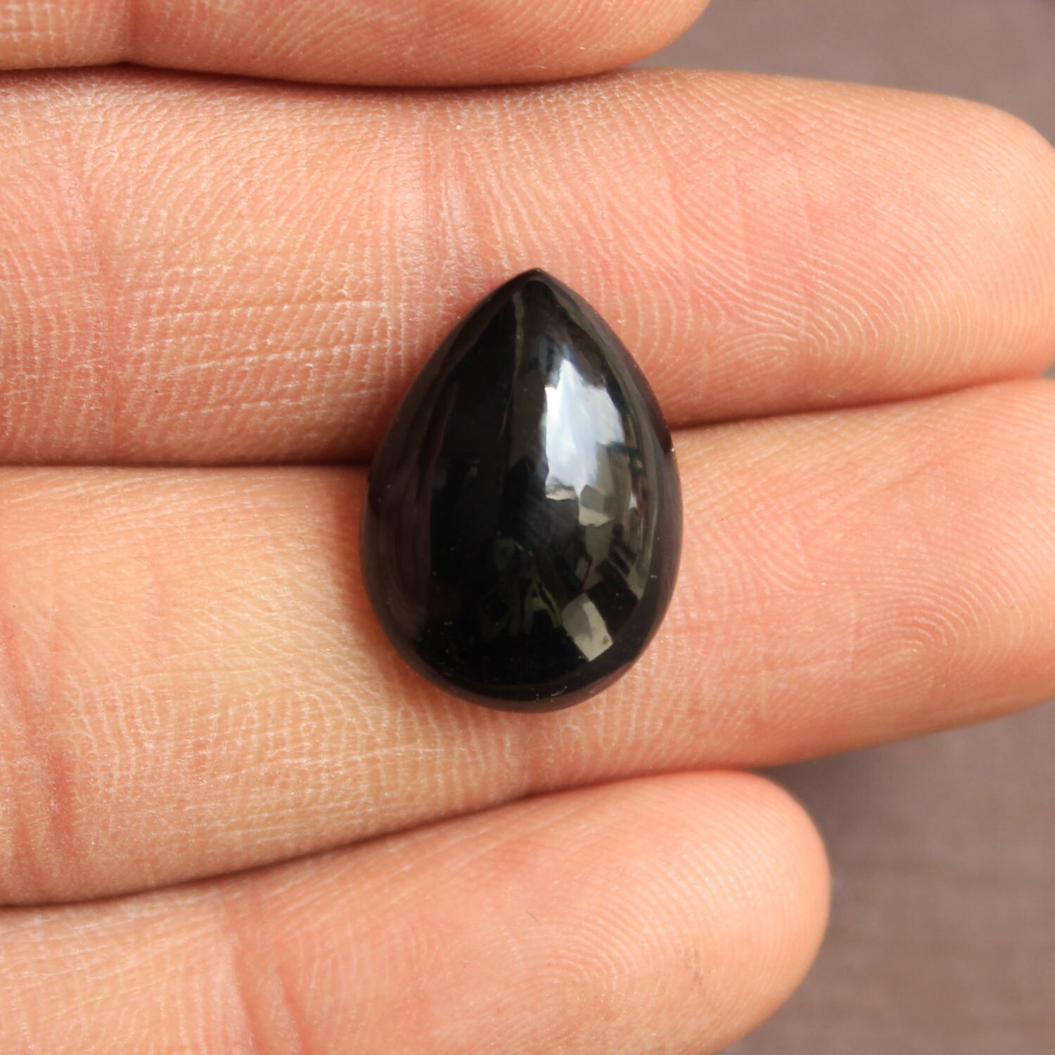 Black Onyx Cabochon Natural Pear Shape Gemstone All MM Sizes - Etsy