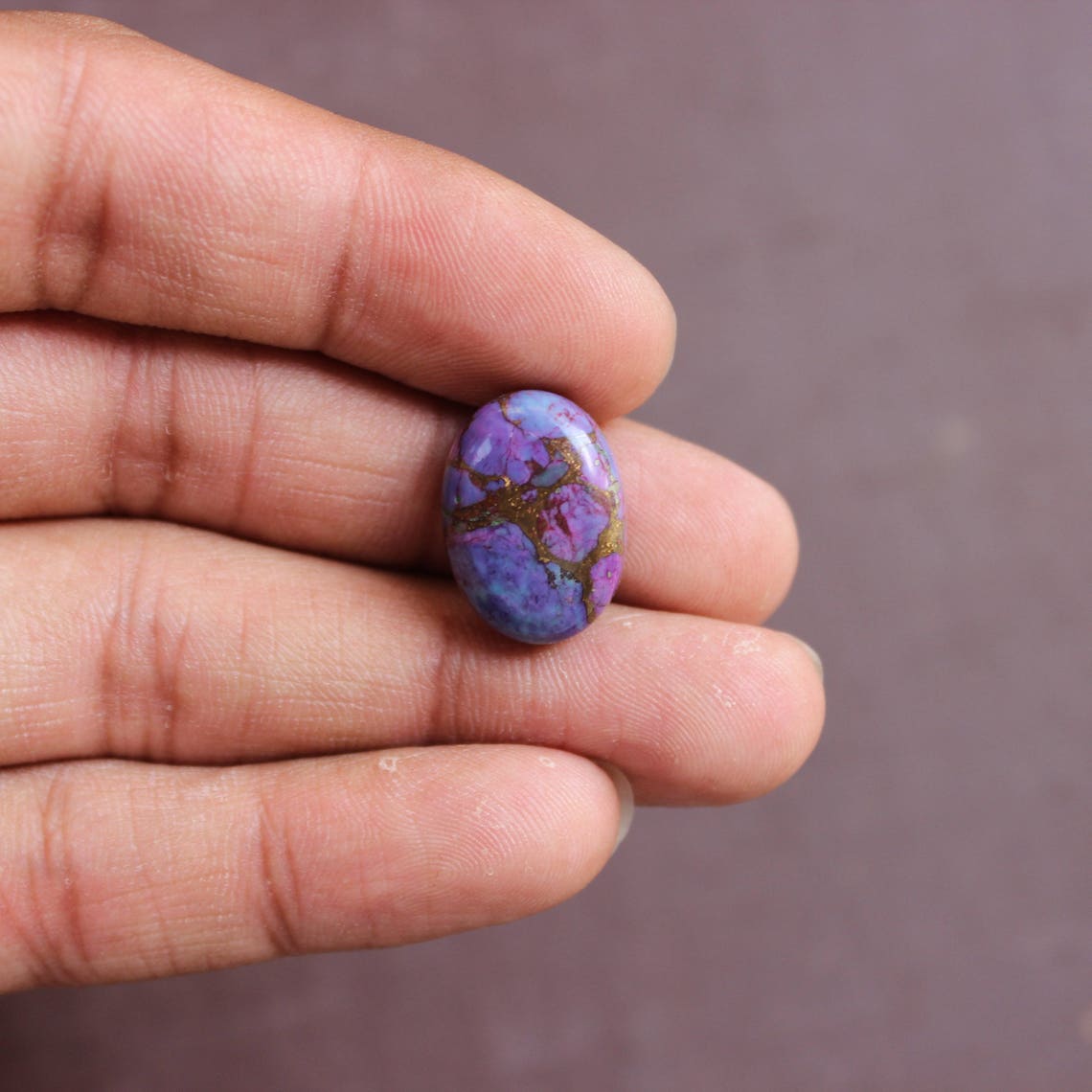 Mohave Turquoise Purple Copper Turquoise Flat Back | Etsy