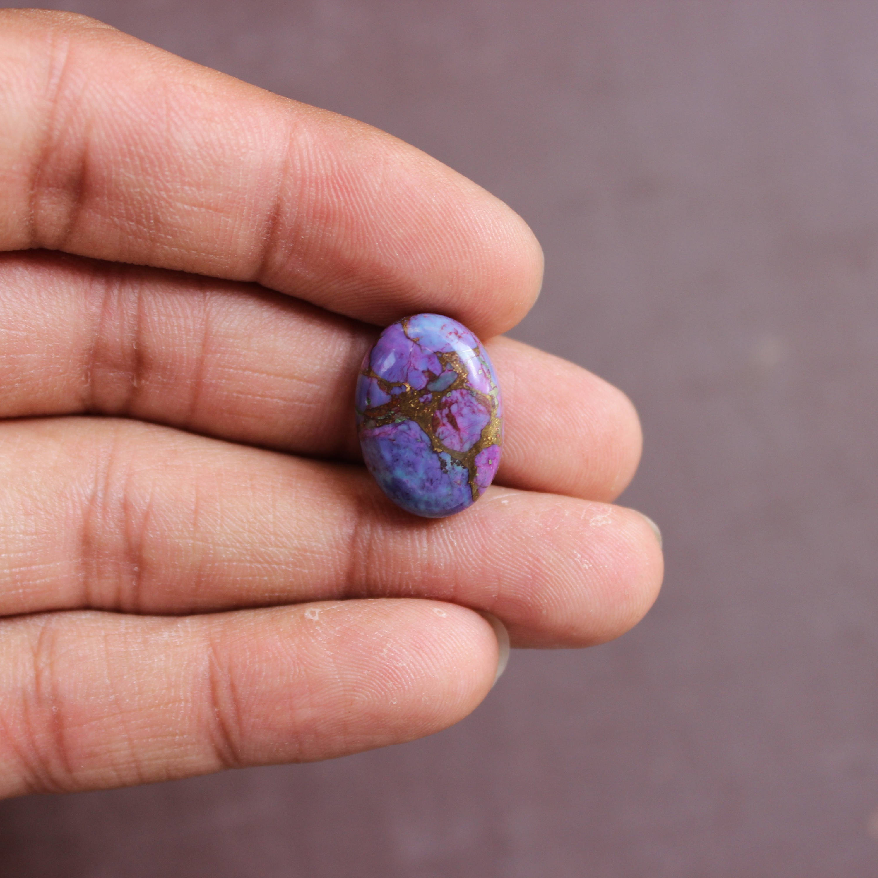 Mohave Turquoise Purple Copper Turquoise Flat Back | Etsy