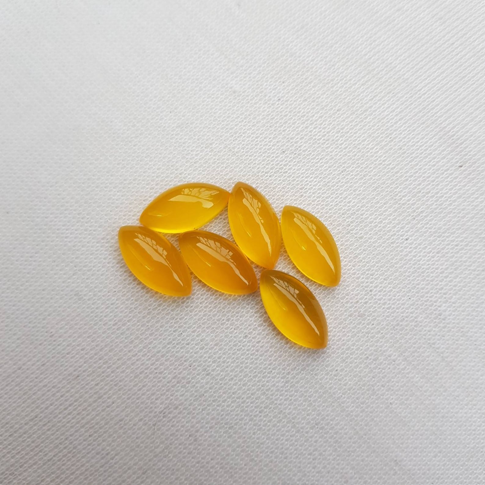 Mango Chalcedony, Yellow Chalcedony, Marquise Shaped, Flatback Mango ...