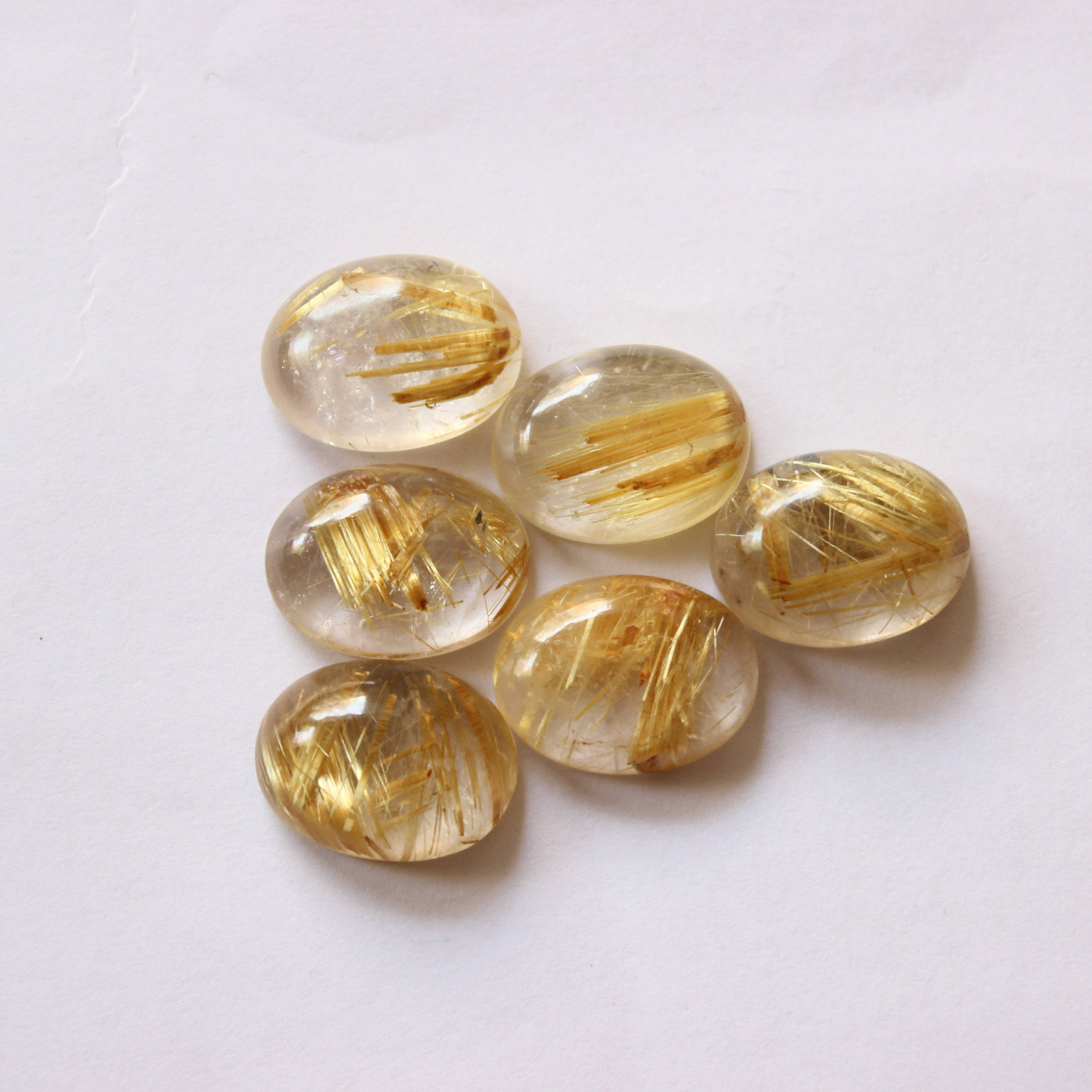 Natural Golden Rutilated Quartz Oval Shape Gemstone Cabochon Calibrated ...