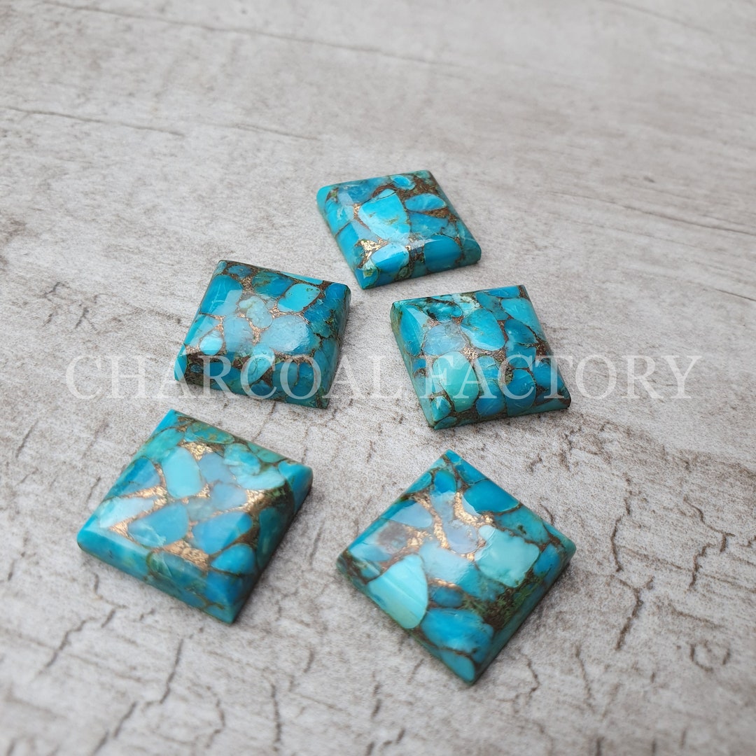 Authentic Kingman Mojave Turquoise, Blue Mohave Turquoise Square ...