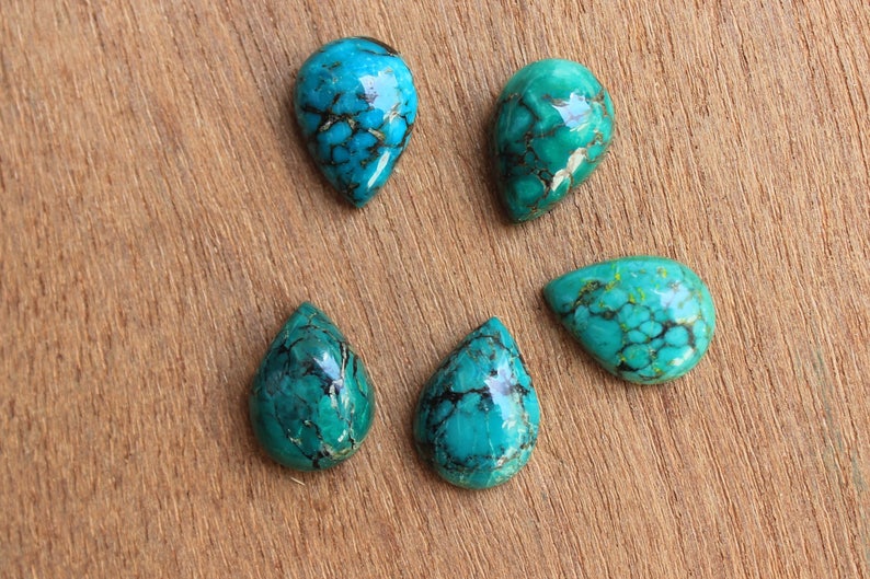 Turquoise Cabochons Natural Tibetan Turquoise Flat Back - Etsy