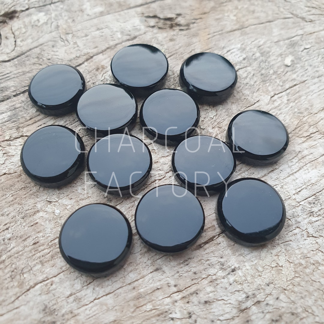 Natural Black Onyx Cabochons, Flat Coin Round Gemstone, AAA Grade ...