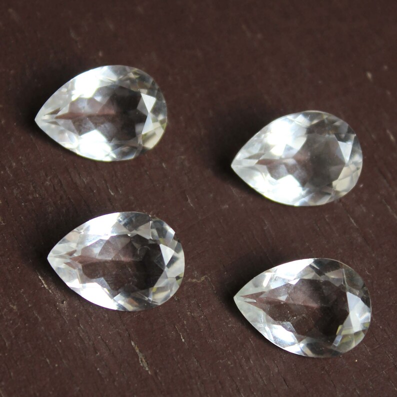 Faceted Crytal Clear Quartz Gemstone Natural Clear Quartz - Etsy