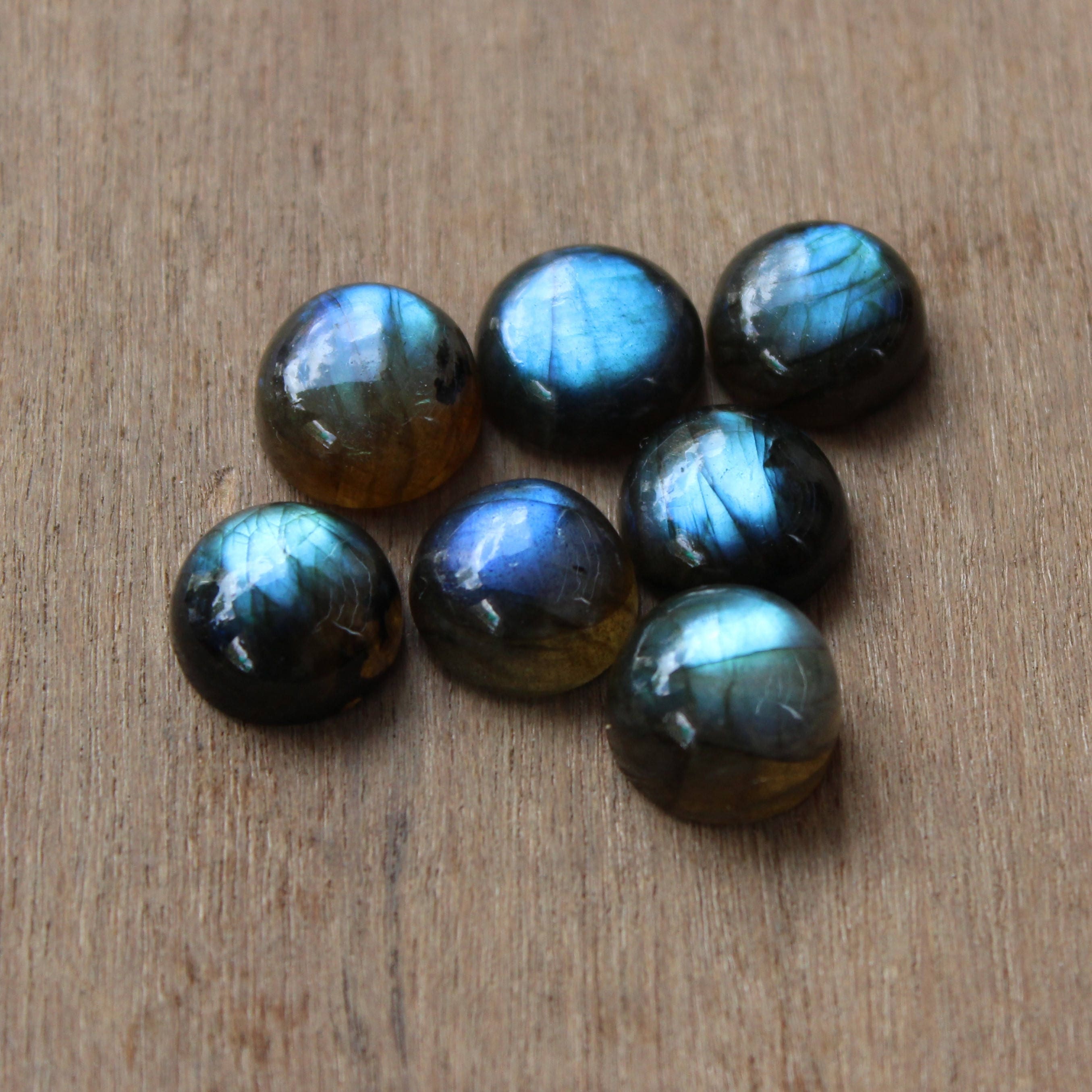Natural Round Labradorite, Flatback Cabochon, Loose Calibrated Gemstone ...