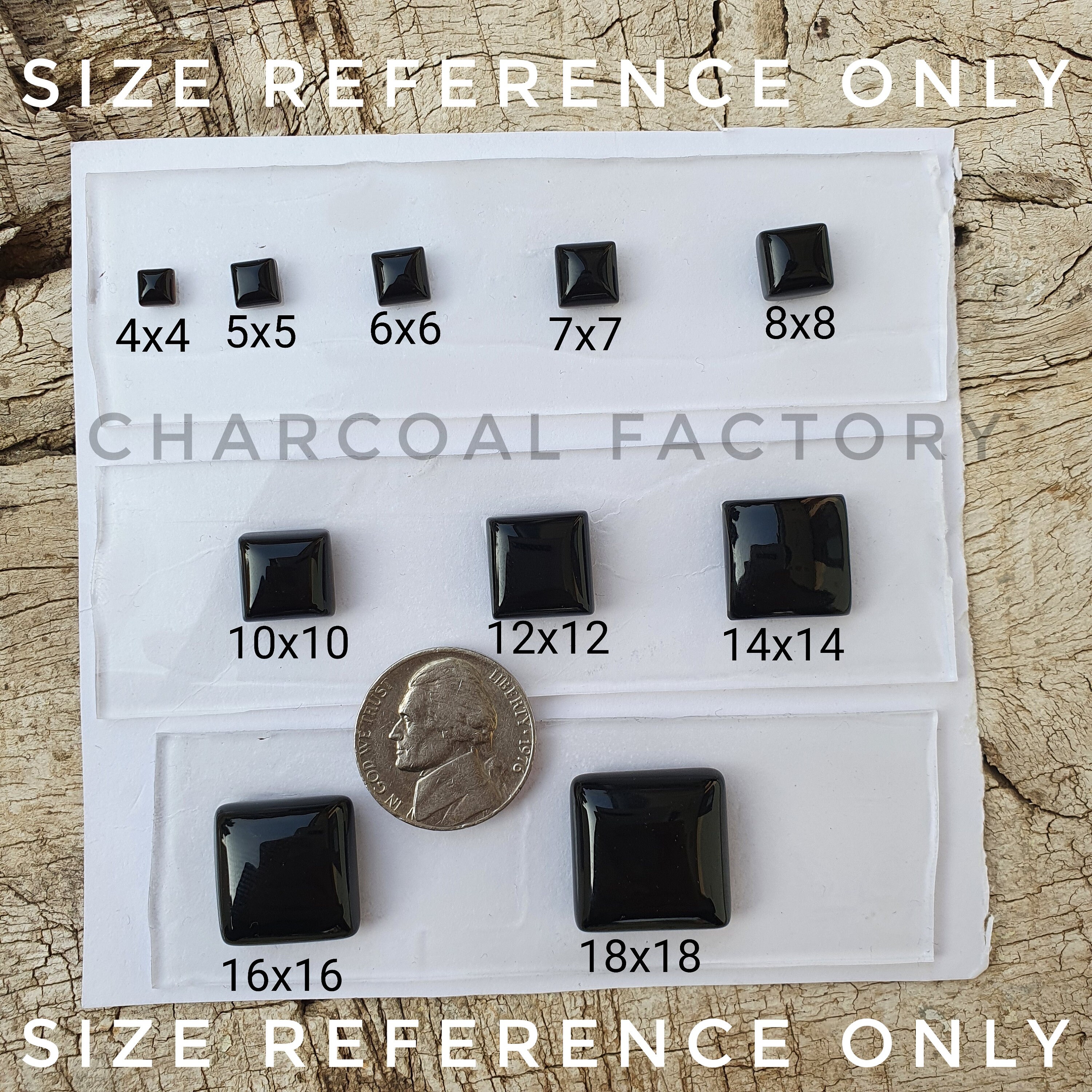 Faceted Step Cut Pyramid Cut Flatback Black Onyx Square Shape ...