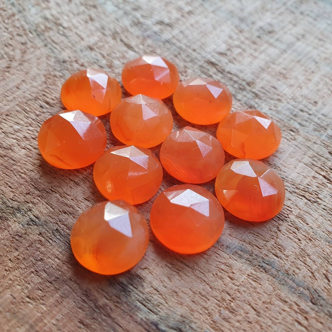 Carnelian, Natural Exclusive AAA, Rosecut, Faceted Flatback Gemstone ...