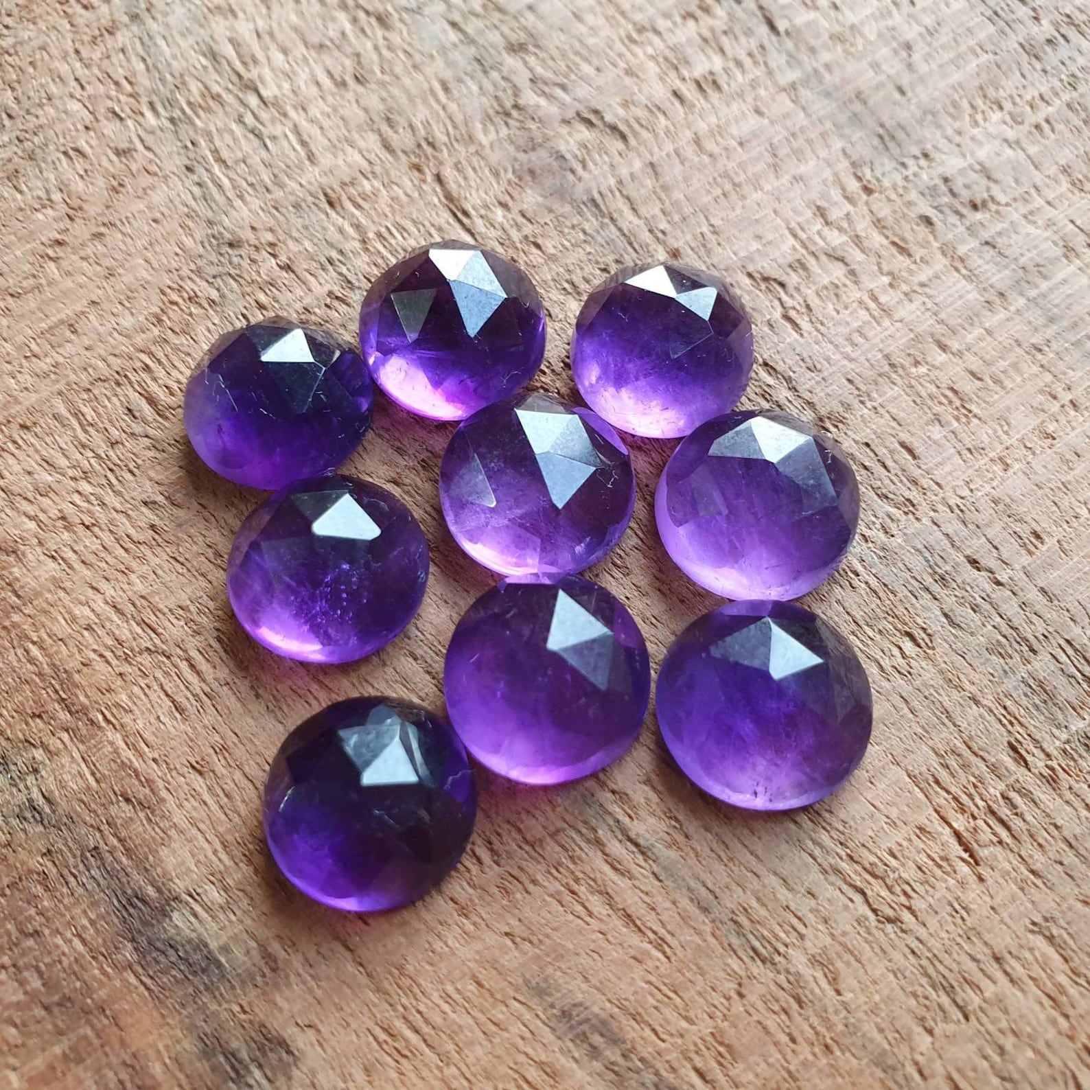 Rose Cut Exclusive Natural Purple Amethyst Cabochon Rose Cut Faceted ...