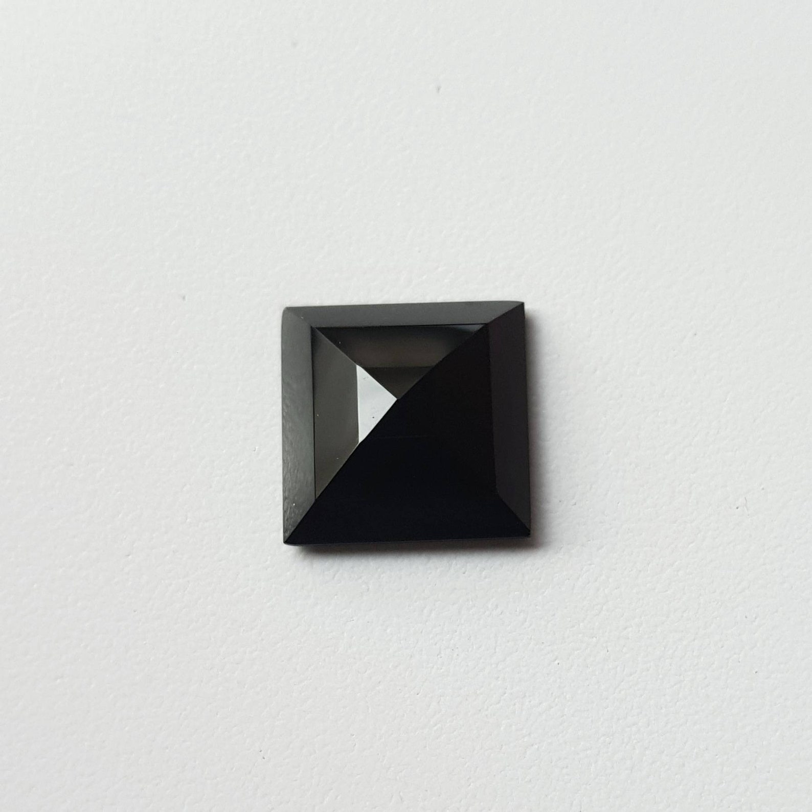 Faceted Step Cut Pyramid Cut Flatback Black Onyx Square Shape ...