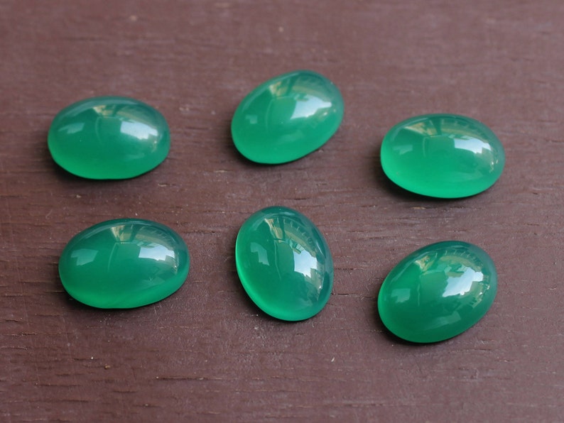 Green Onyx Cabochons, Calibrated Green Onyx, Flat Back Gemstones ...