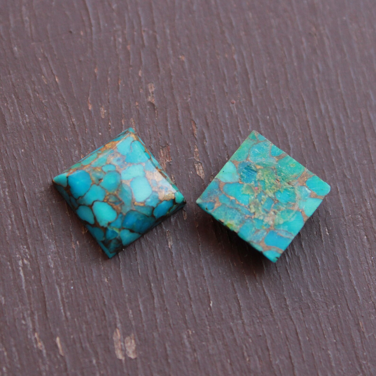 Blue Copper Mohave Turquoise Square Shape Loose Flatback - Etsy
