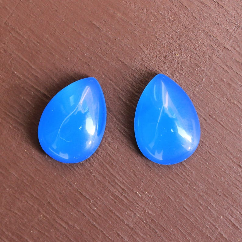 Blue Chalcedony Pear Shape Cabochon Natural Gemstone MM Sizes - Etsy