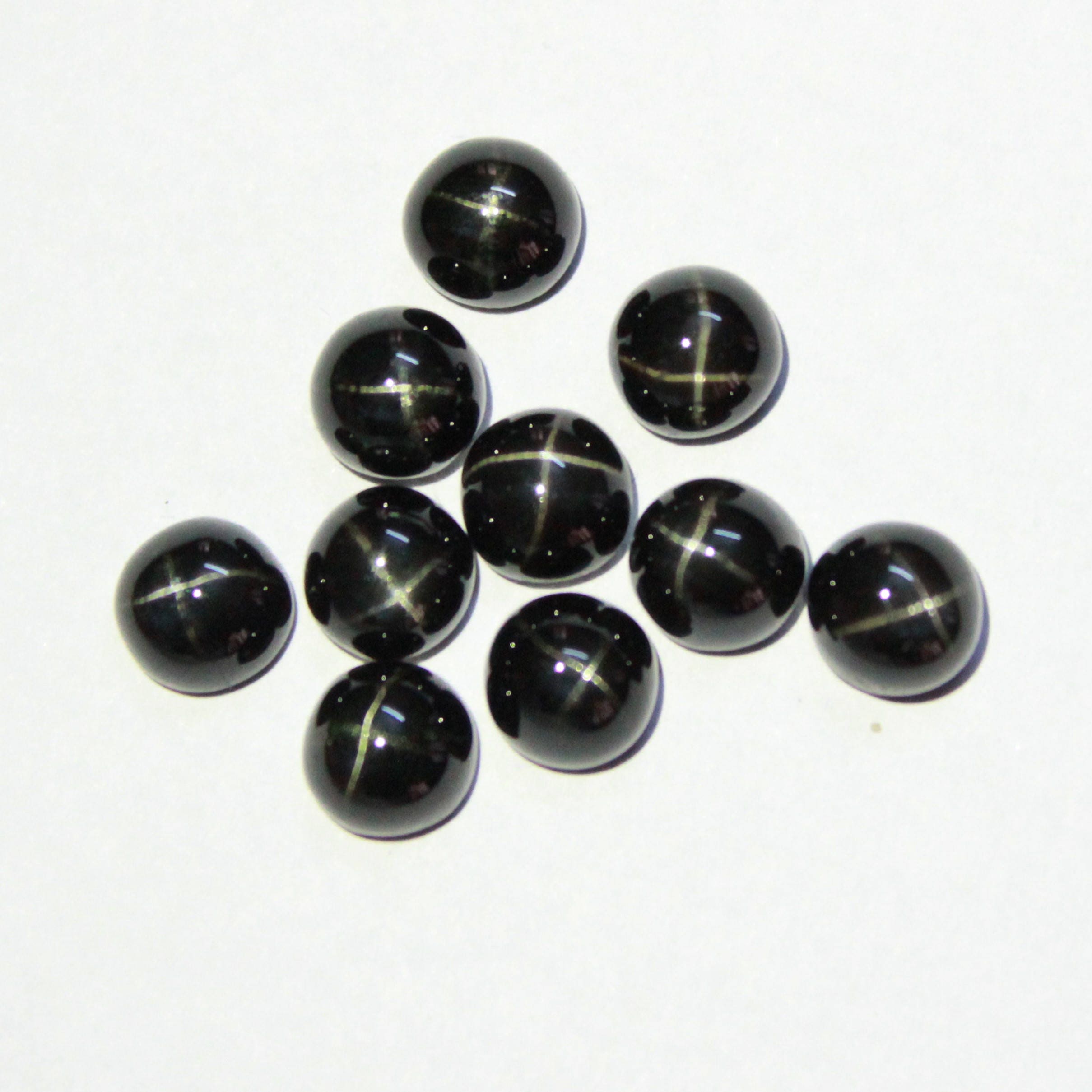 Natural Black Star Diopside Round Shape Flat Back Calibrated | Etsy