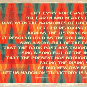 Lift Every Voice: Black National Anthem Lyrics Art Print - Etsy