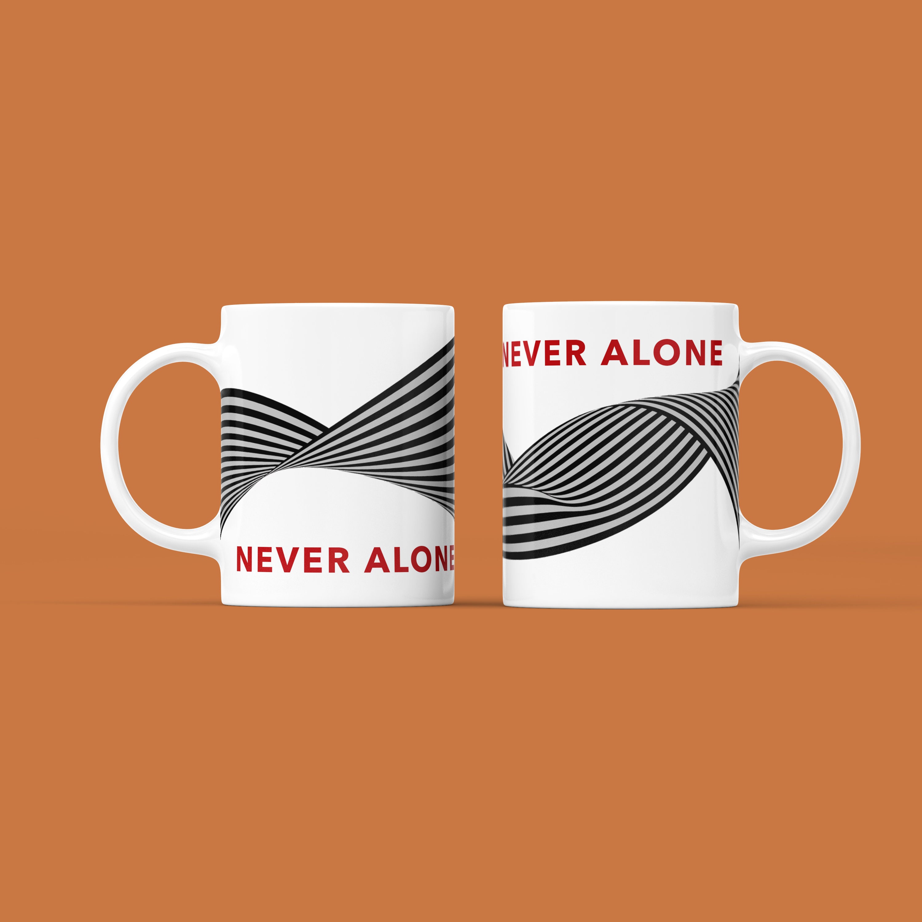 NEVER ALONE Graphic Printed Mug Gift Supporting Family During - Etsy Sweden