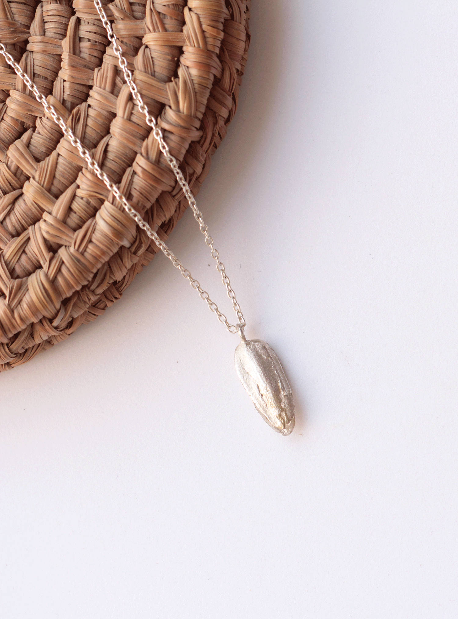 Sunflower Seed Pendent on a Silver Necklace Nature Rocks Sterling ...