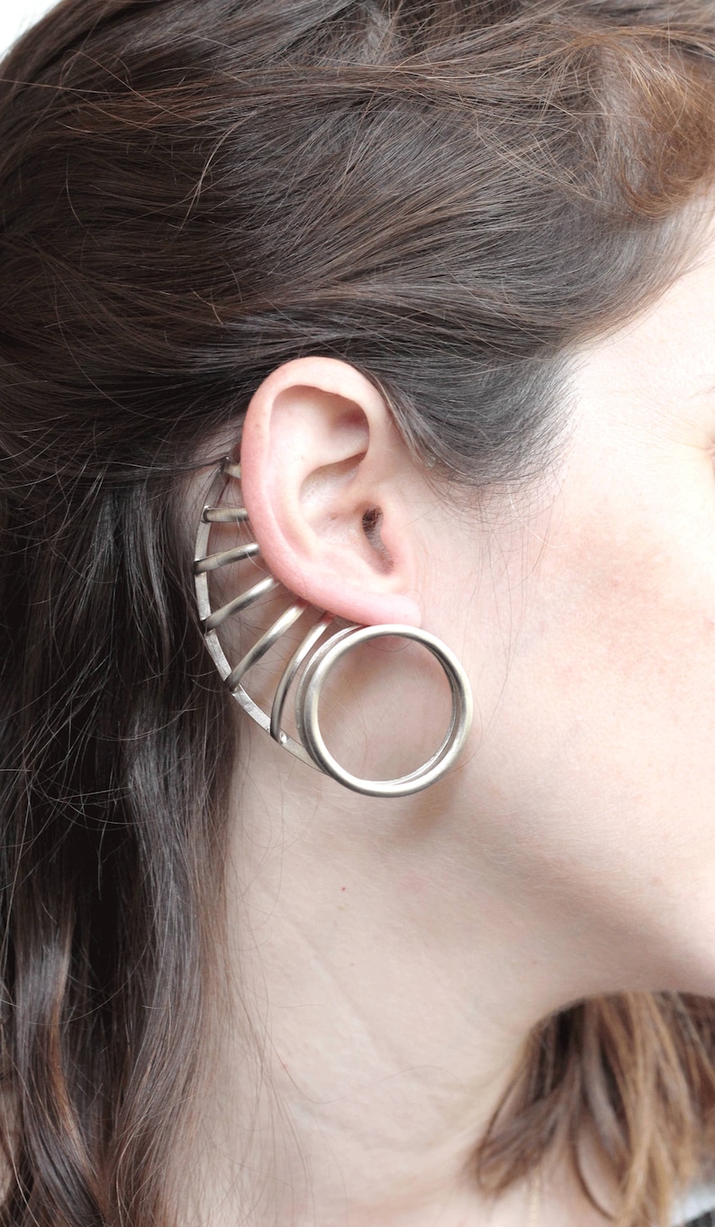 Ear-cuffs Silver Plated, Big Tunnels Look Alike, Ear Tunnels, Statement ...