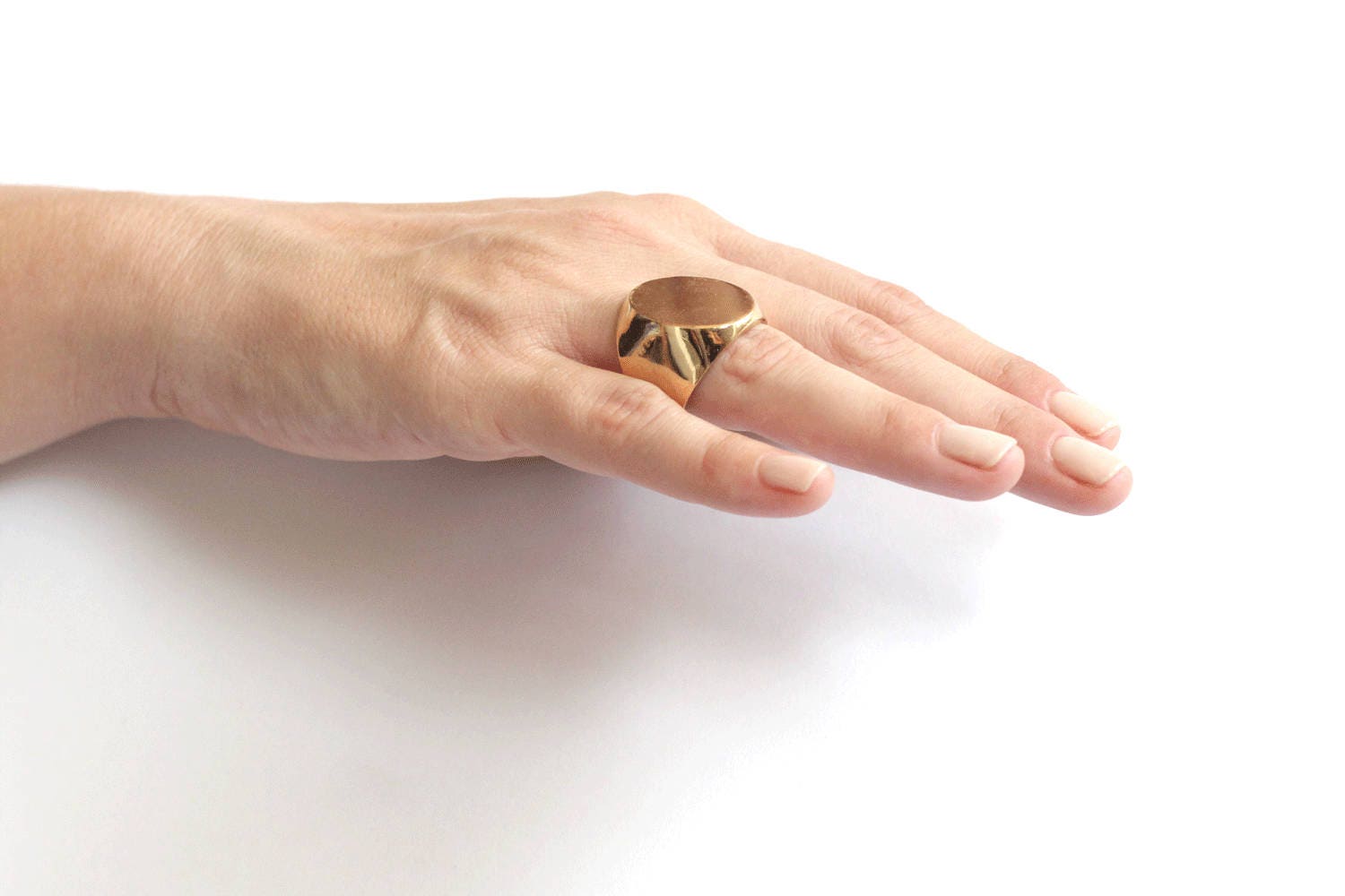Seal Ring Gold Plated, Big Signet Ring, Statement Ring, Heavy Seal Ring ...
