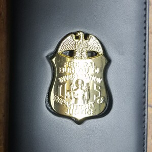 FBI Badge Cut-out Wallet to Hold Dual ID Cards badge and ID Cards Are ...