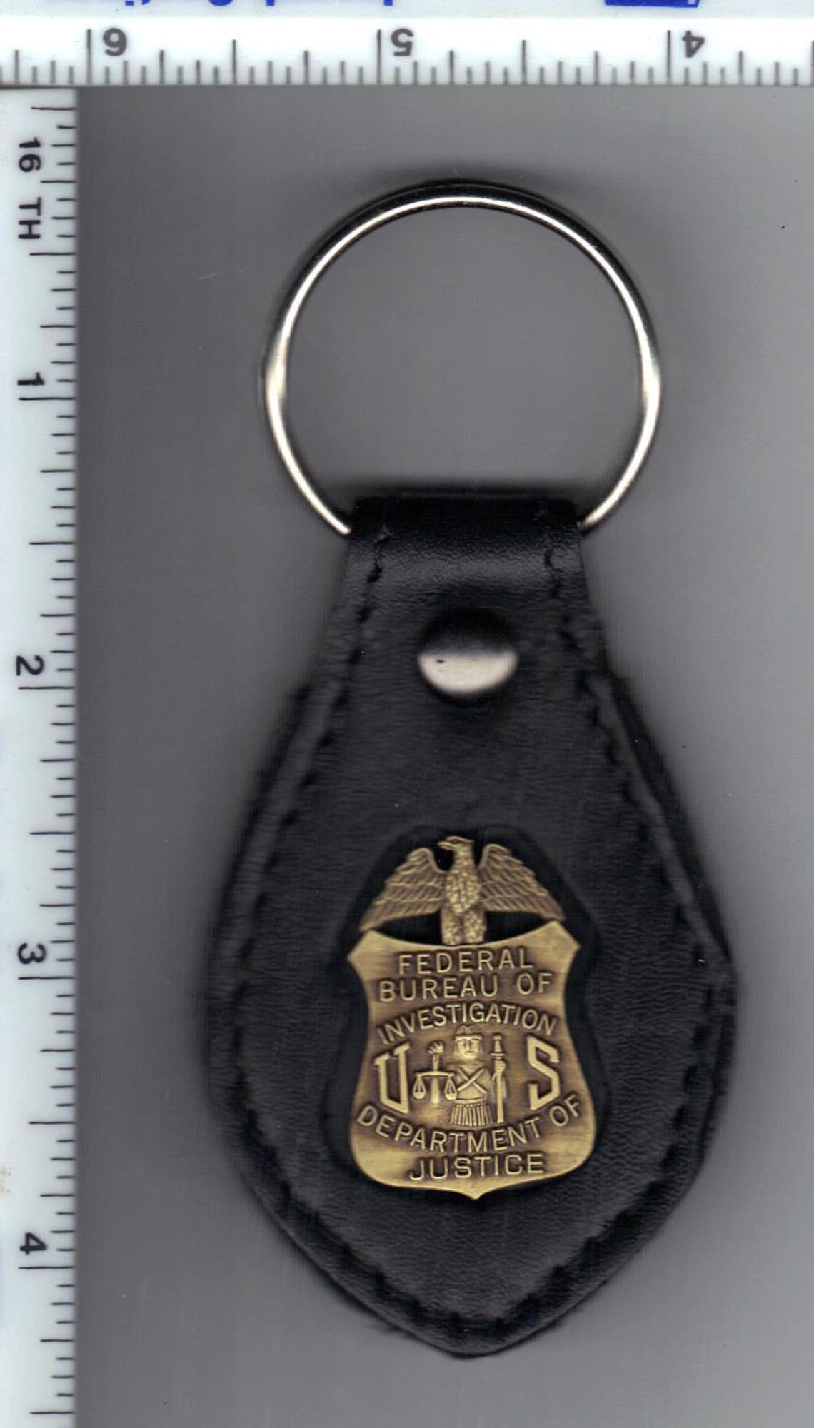 Leather Key Fob With an Antique FBI Mini Badge Inside was Sold at the ...