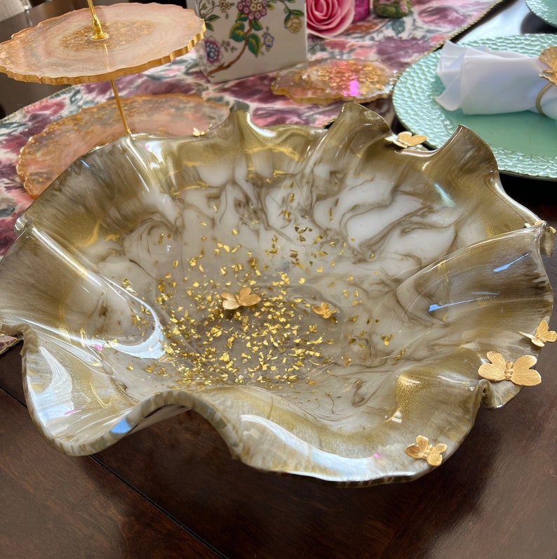 Butterfly Inspired Handmade Bowl, Resin Bowl, Decorative Butterfly Bowl ...