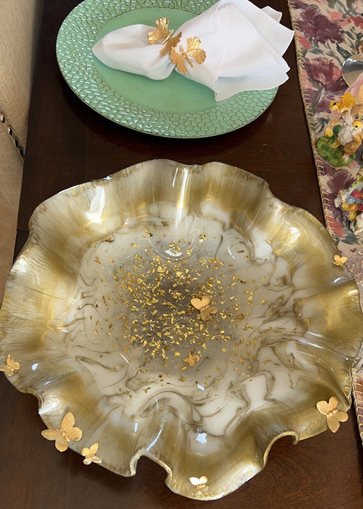 Butterfly Inspired Handmade Bowl, Resin Bowl, Decorative Butterfly Bowl ...