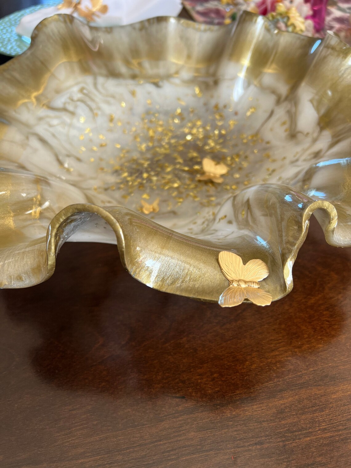 Butterfly Inspired Handmade Bowl, Resin Bowl, Decorative Butterfly Bowl ...