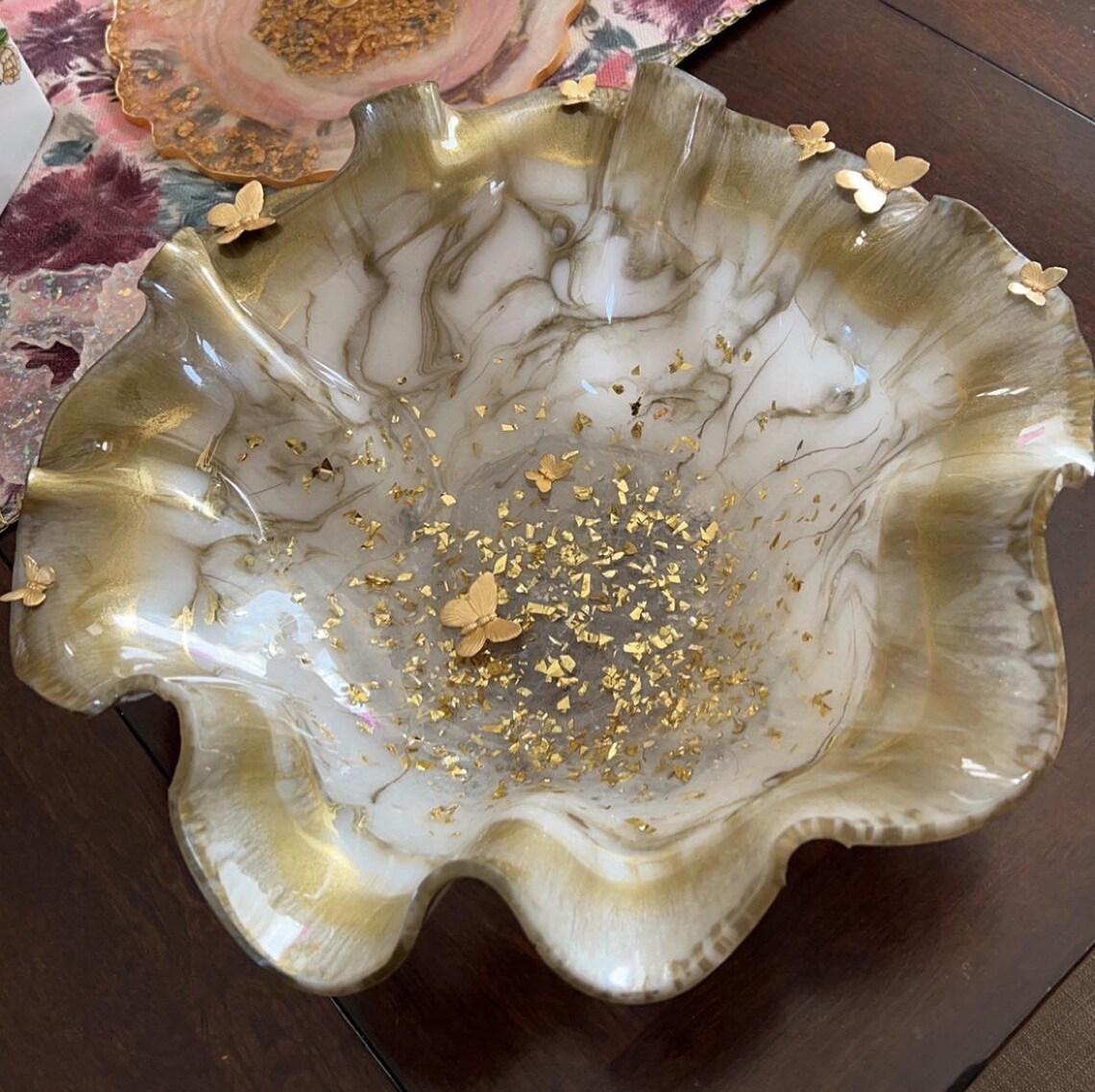 Butterfly Inspired Handmade Bowl, Resin Bowl, Decorative Butterfly Bowl ...