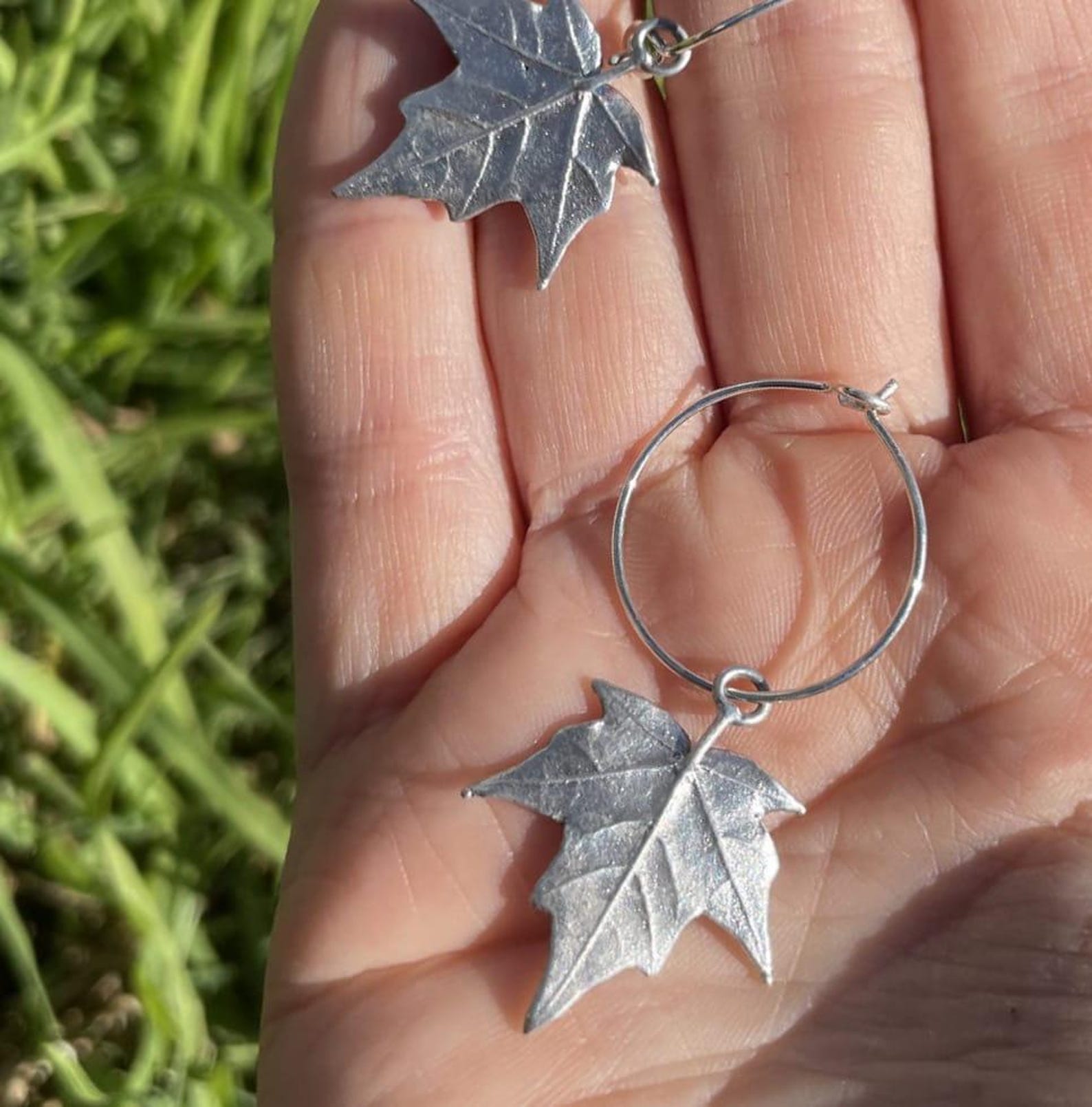 Silver Maple Leaf Drop Earrings, Boho Leaves Jewelry, Botanical Gifts ...